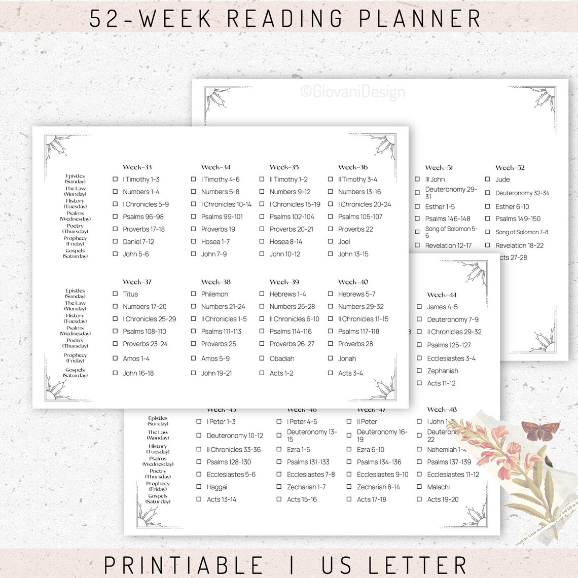 Printable Bible 52-week Reading Planner for 2022 Daily - Etsy