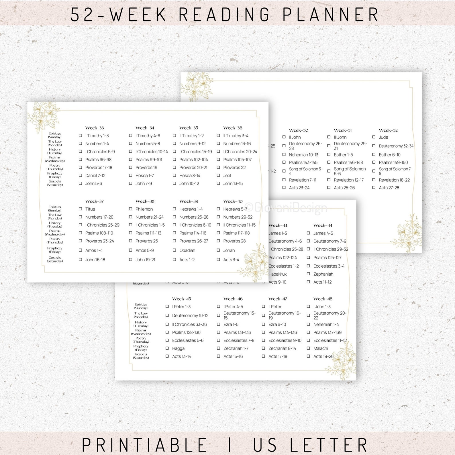 Printable Bible 52-week Reading Planner for 2022 Daily - Etsy