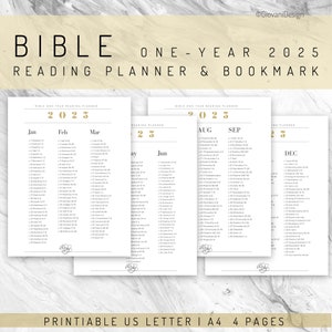 Printable Bible One-year Reading Planner for 2025, Daily Journal, Bible ...