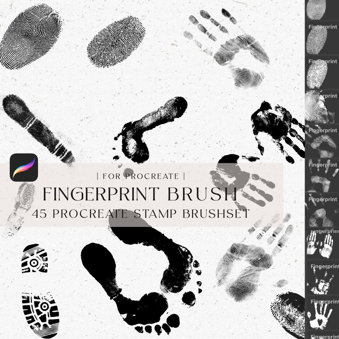 Procreate 45 Fingerprint Brush, Handprint Brushset, Foot Print Stamp ...