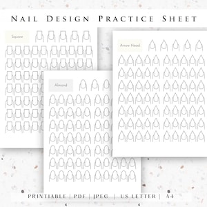Nail Design Practice Sheet, Printable Nail Tech Planner Sheet, DIY Nail ...