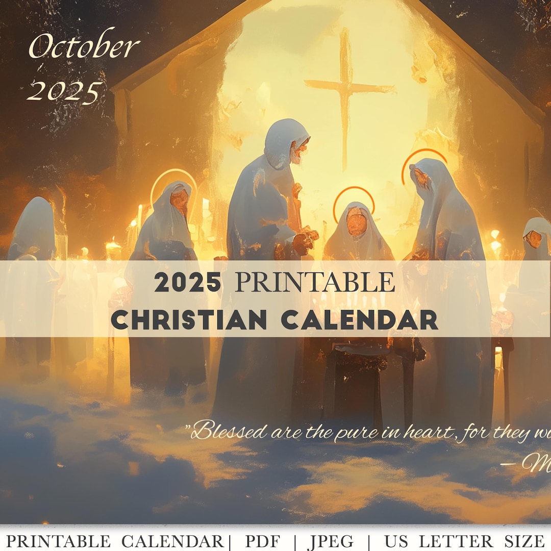 2025 Christian Calendar, 12 Monthly Wall Calendar, 12 Month Wall ...
