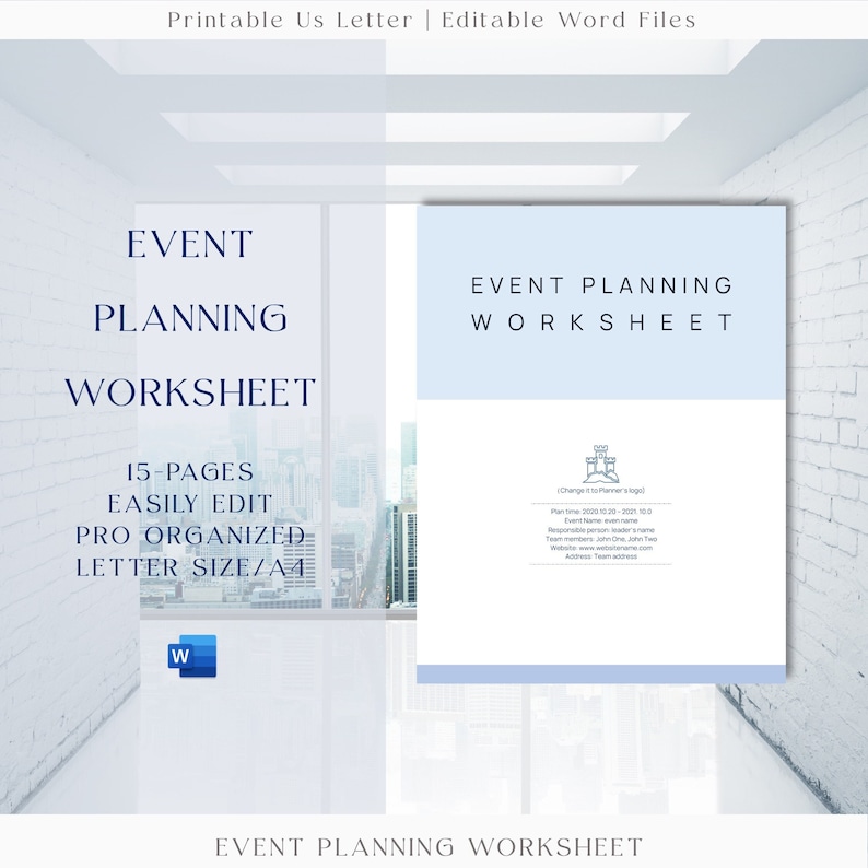 Editable Event Planning Worksheet Templateprintable Event - Etsy