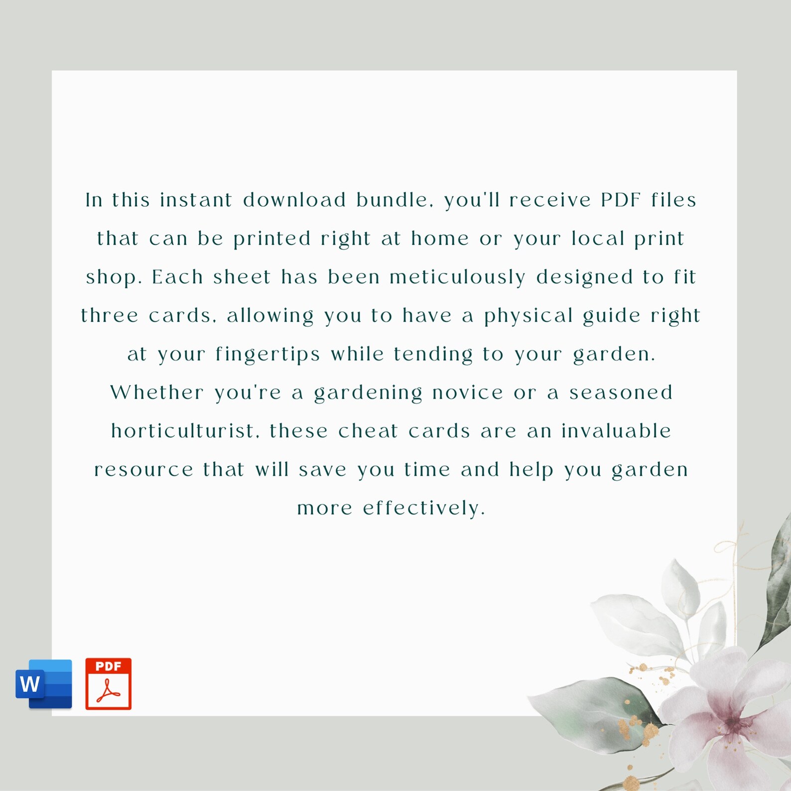 Printable Garden Cheat Cards Bundle, Detailed Seed Starting Guides ...