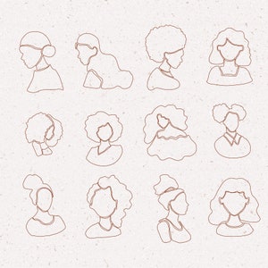 24 Abstract Women Illustration, Svg PNG Pdf Ai, Hand Drawn by Giovanni ...