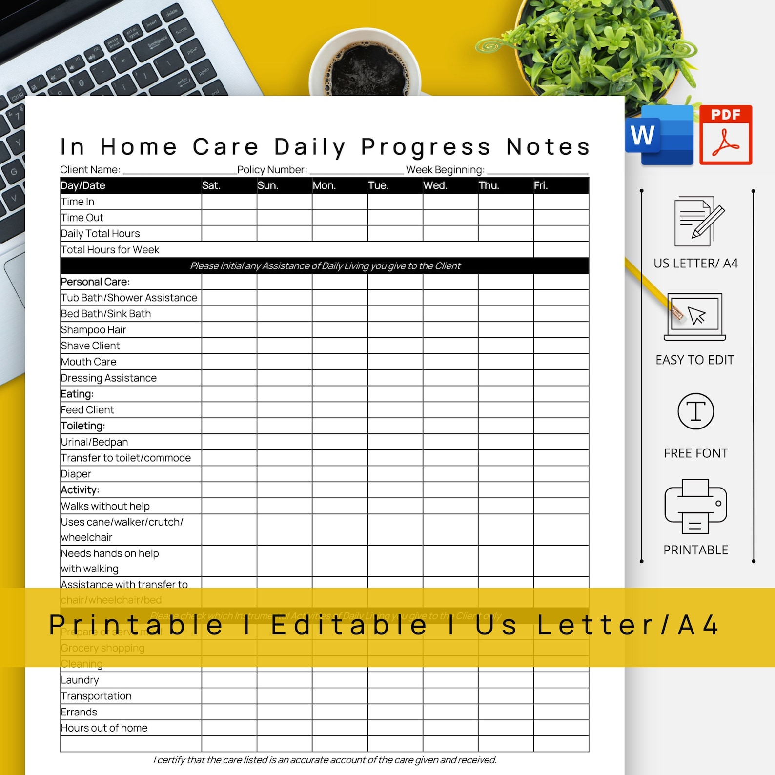 Daily Progress Note Templates for In-home Care - Patients & Nursing ...