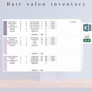 Hair Salon Inventory List Template, Excel Template, Auto-calculating ...