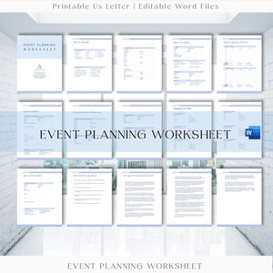 Editable Event Planning Worksheet Template,printable Event Organizer ...