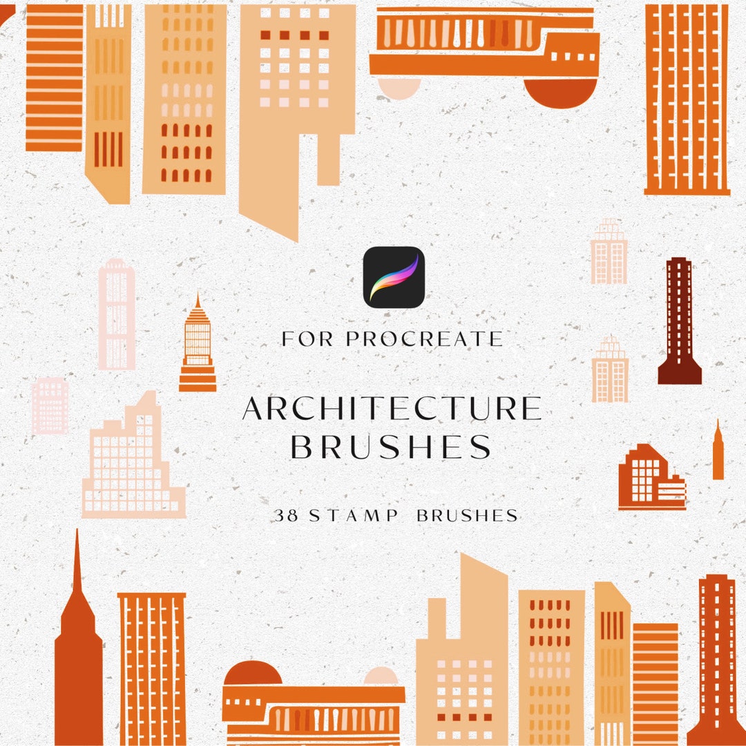 Procreate Architecture Stamp Brush, Cityscapes, Silhouette, Building ...