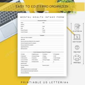 Mental Health Intake Forms - Assessment & Therapy Client Forms ...