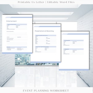 Editable Event Planning Worksheet Template,printable Event Organizer ...