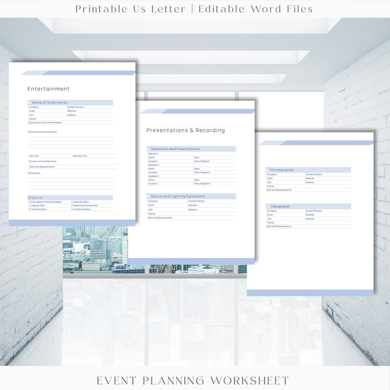 Editable Event Planning Worksheet Templateprintable Event - Etsy