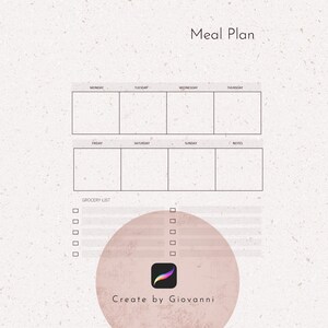 Week Note Procreate Brushset, Procreate Brush, Weekly, Daily Template ...