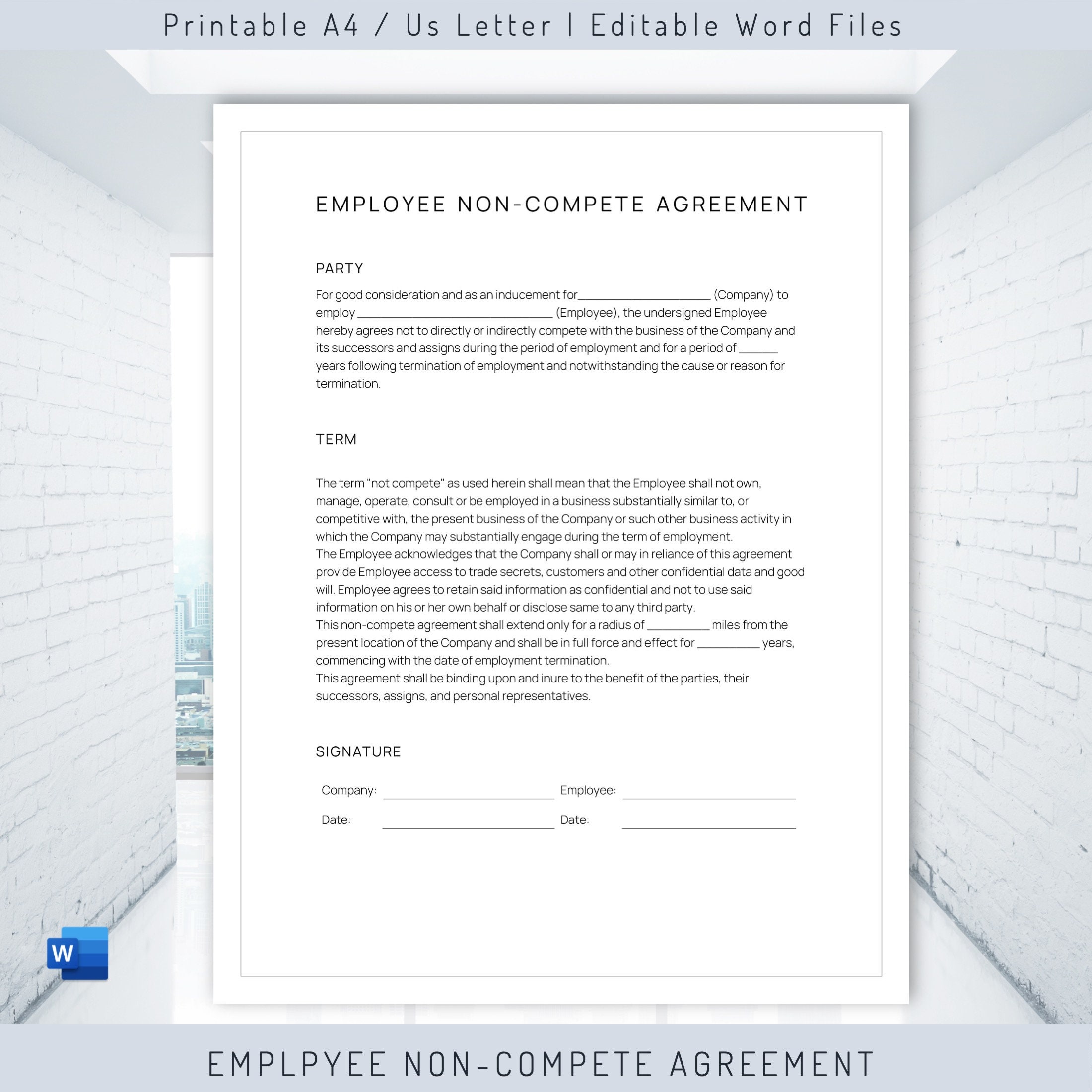 Editable Non Disclosure Agreement Template, Agreement,microsoft Word ...