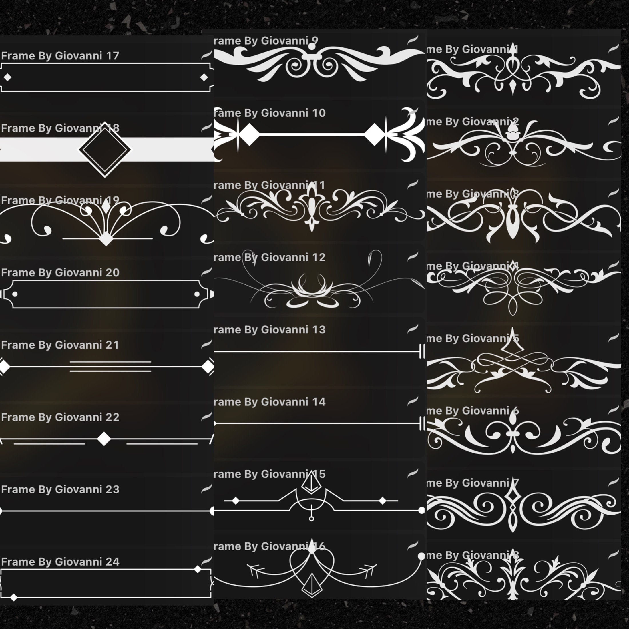 Procreate 122 Frame and Border Brush Pack Frame Dividers | Etsy