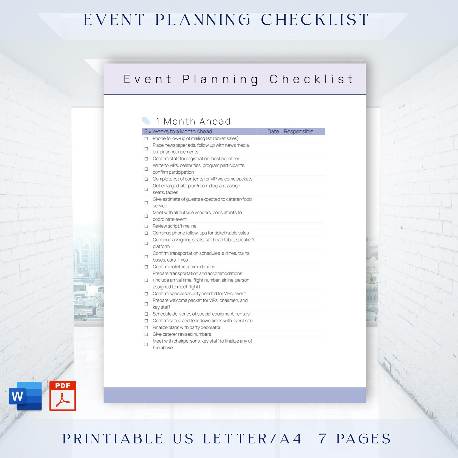Editable Event Planning Checklist Template, Printable 6 Months, Event ...