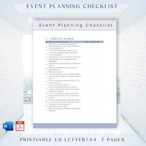 Editable Event Planning Checklist Template, Printable 6 Months, Event Planner,party Planning,pdf ...