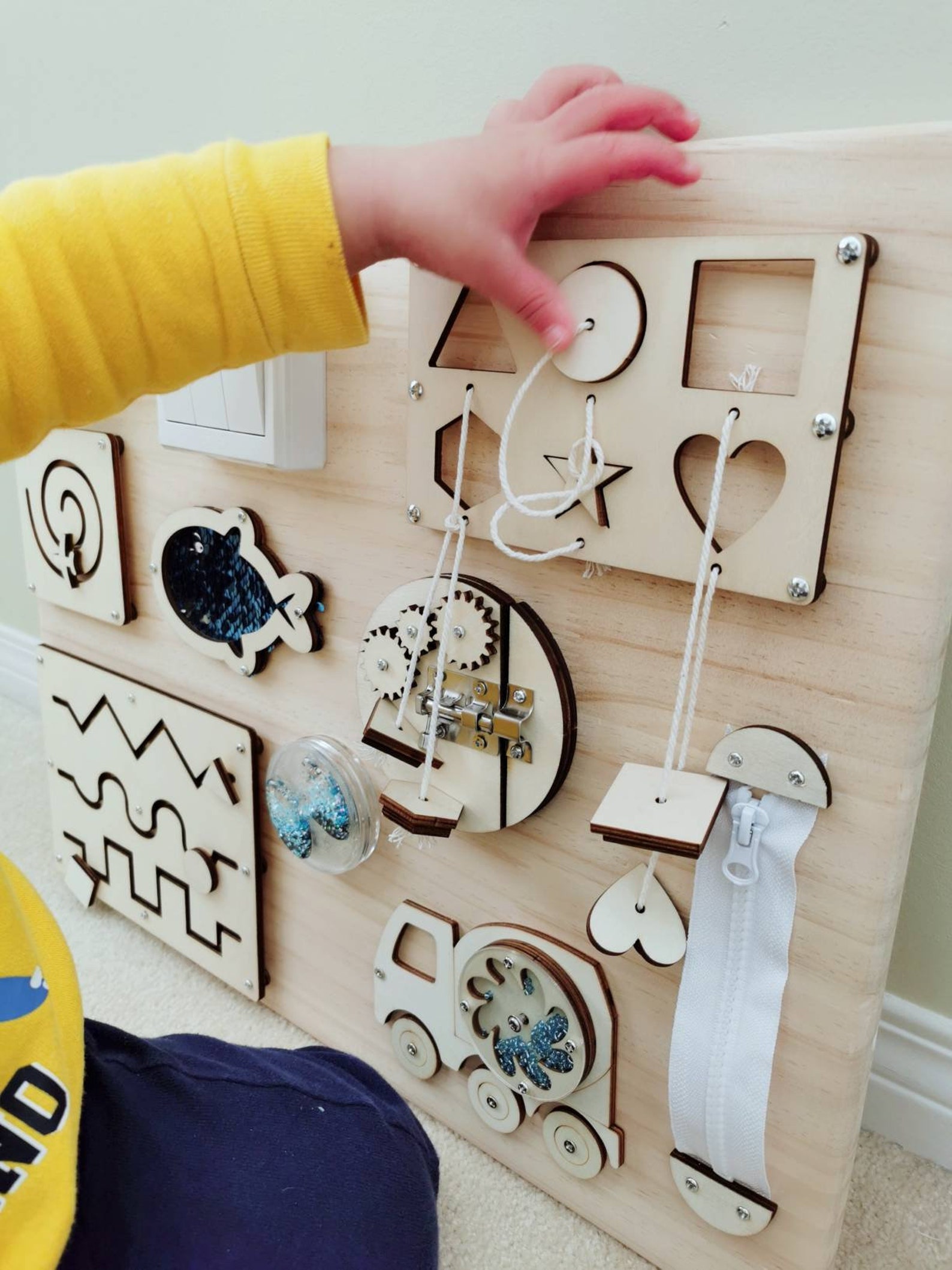 Wooden Shapes Puzzle for Busy Board/busy Board Details/diy Busy Board ...
