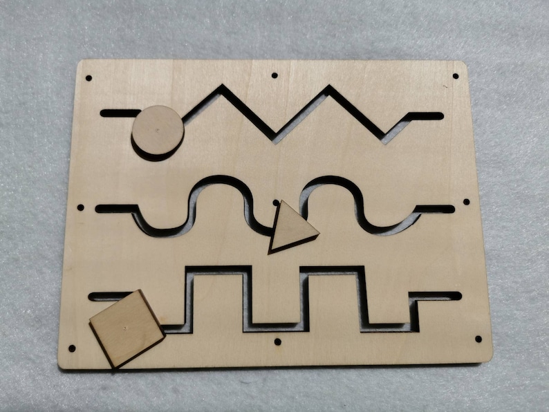 Labyrinth With 3 Tacks Busy Board Toddler/laser Cut for Busy Board ...