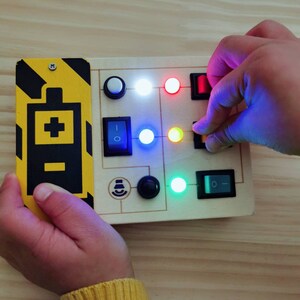 Light Sensory Board Switch Box LED With Colored Buttons Light Busy ...