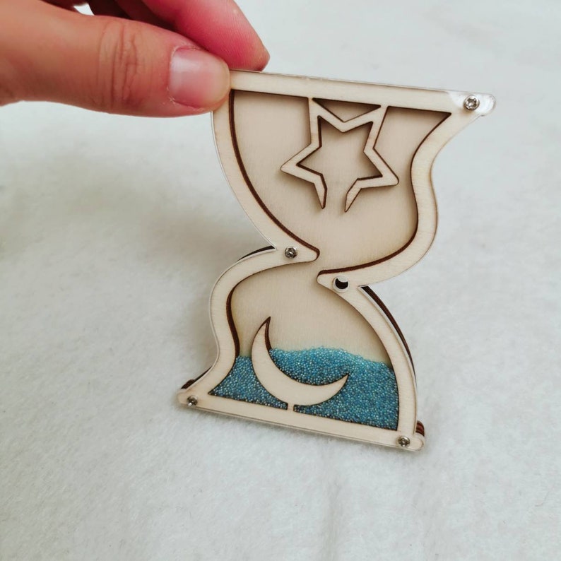 Wooden Moon Star Sand Clock/hourglass/busy Board Details/diy - Etsy