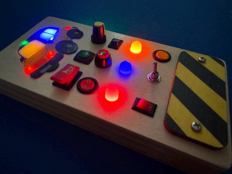 Light Sensory Board Switch Box LED With Colored Buttons Light Busy ...