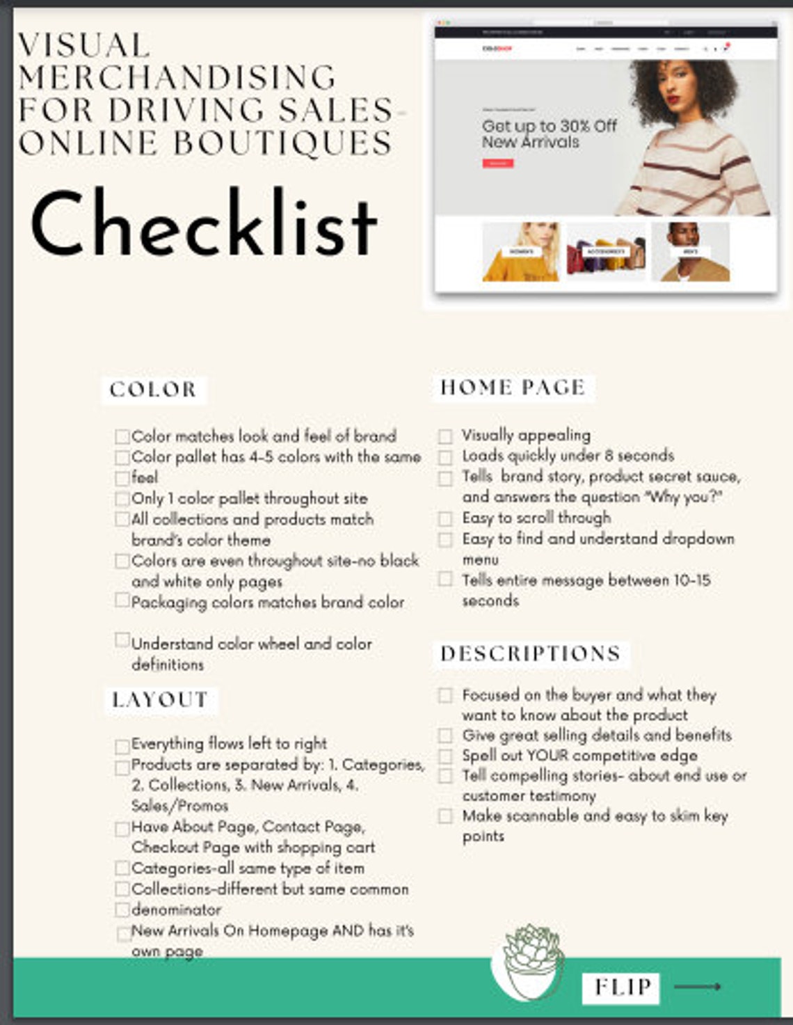 Visual Merchandising Checklist to Boost Online Boutique Sales -instant ...