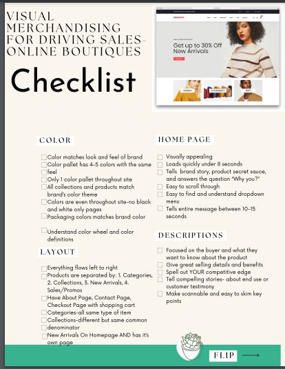 Digital Visual Merchandising Checklist for Online Boutique Sales ...