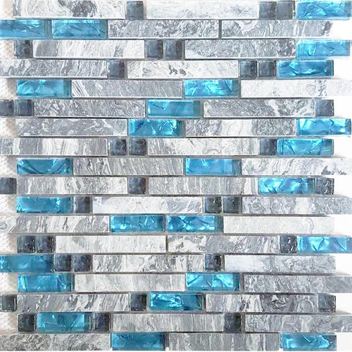 Glass Mosaic Linear Wall Tile Silver Shiny Backsplash Bathroom - Etsy