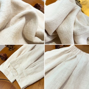 Autumn Linen Pants, Women's Autumn Cotton Pants, Loose Elastic Waist ...