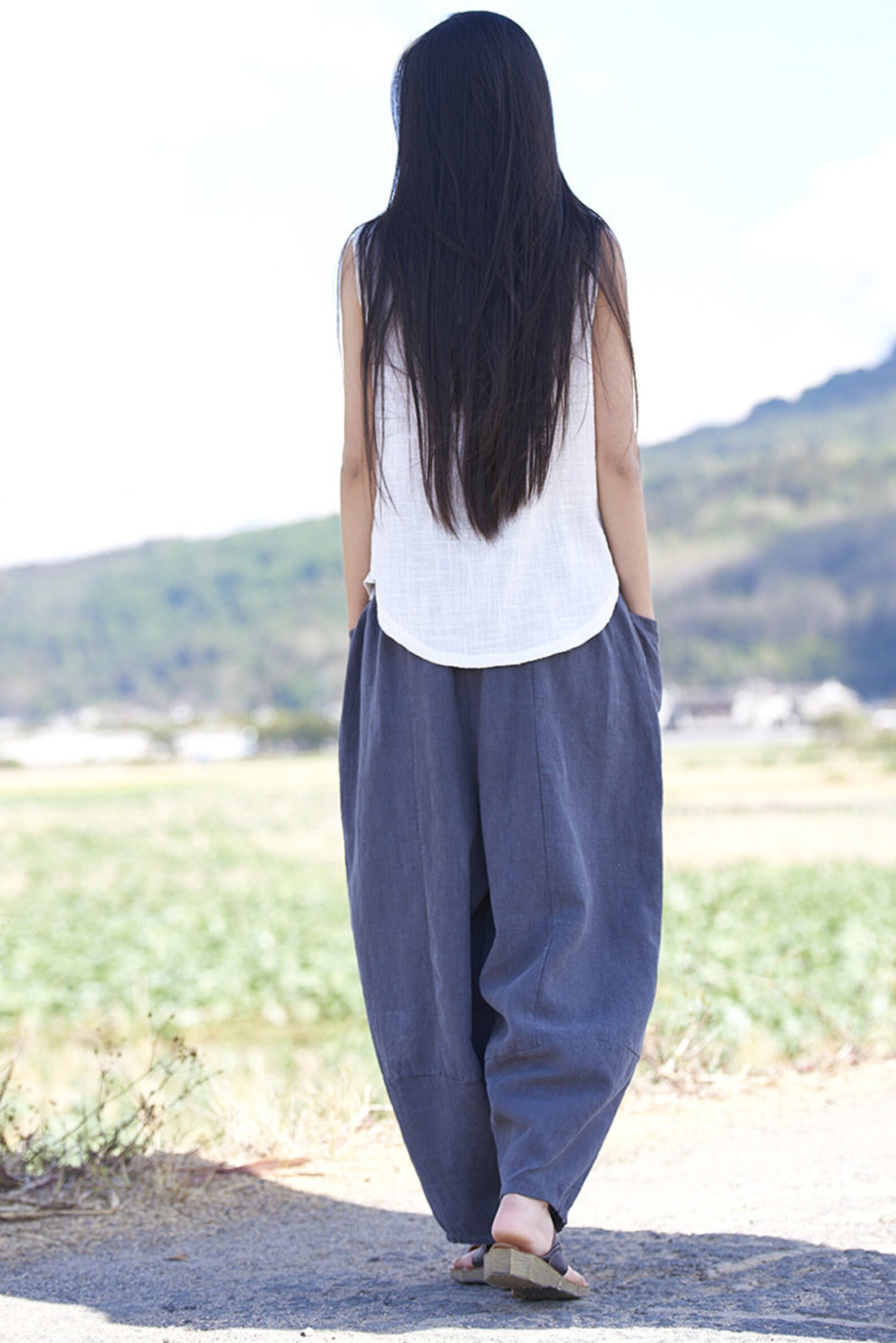 Linen Pants With Pocket/summer Loose Linen Pants/retro Linen - Etsy