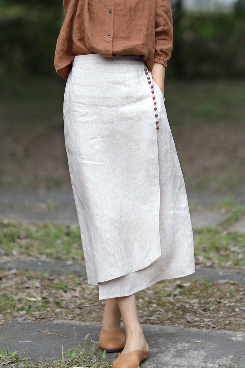 Linen Skirt Summer Linen Skirt Vintage Fashion Linen Skirt - Etsy