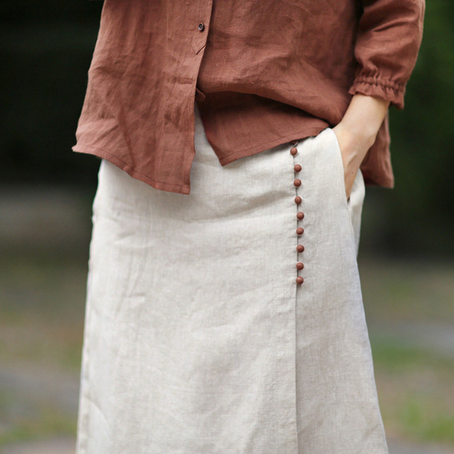 Linen Skirt Summer Linen Skirt Vintage Fashion Linen Skirt - Etsy