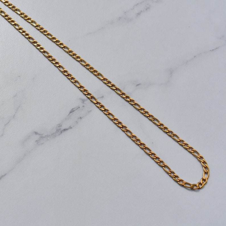 Italian FIGARO Chain in 18k GOLD 55cm or 50cm for MEN and Women to Give as a Gift - Etsy