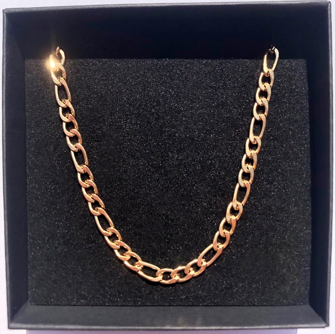 CADENA DE ORO FIGARO Para Hombre o Mujer 55cm/22inches Cadena de Oro ...