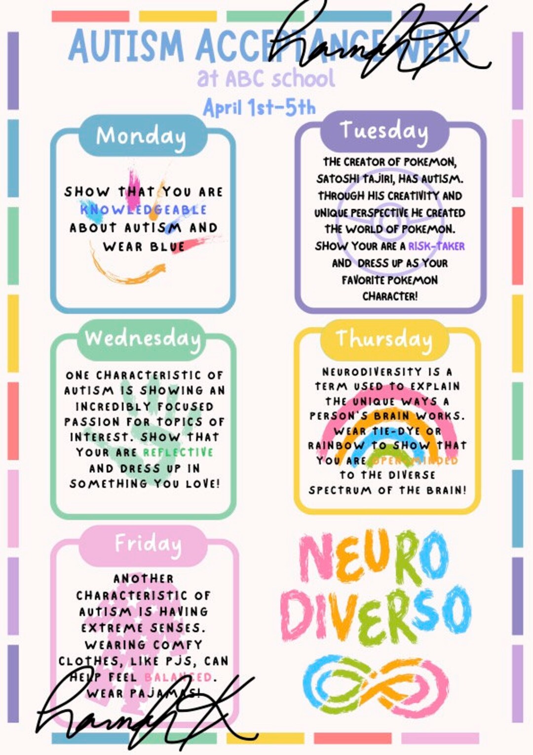 Autism Acceptance Week Editable Flyer *canva* - Etsy