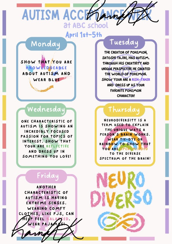 Autism Acceptance Week Editable Flyer *canva* - Etsy