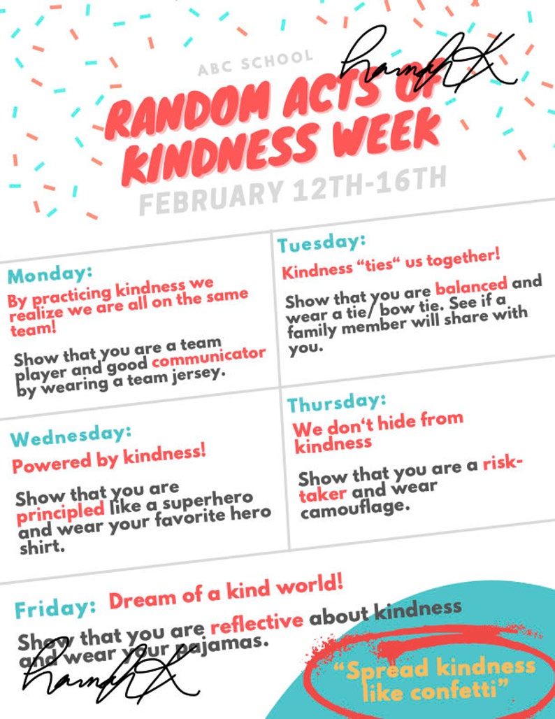 RAK Week Flyer canva Link - Etsy