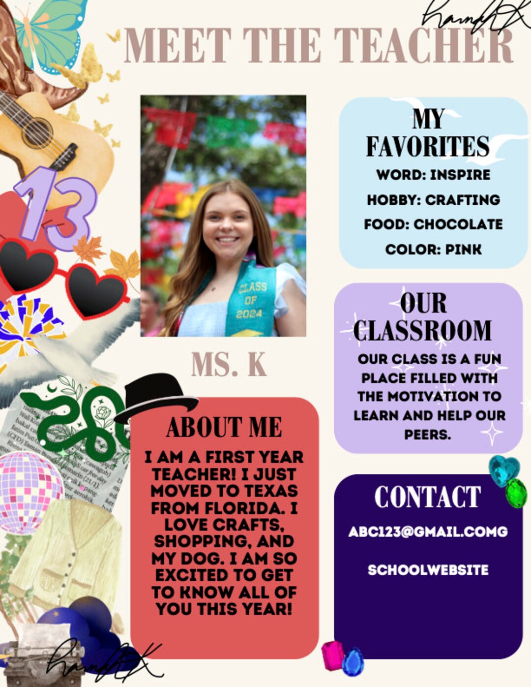 Swiftie Meet the Teacher Editable canva - Etsy