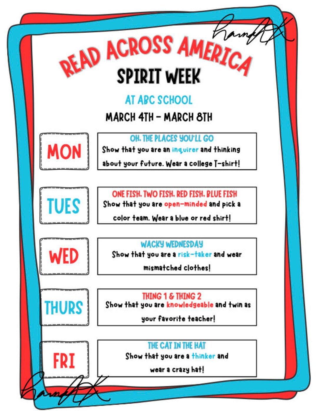 Read Across America Flyer *edit With Canva* - Etsy