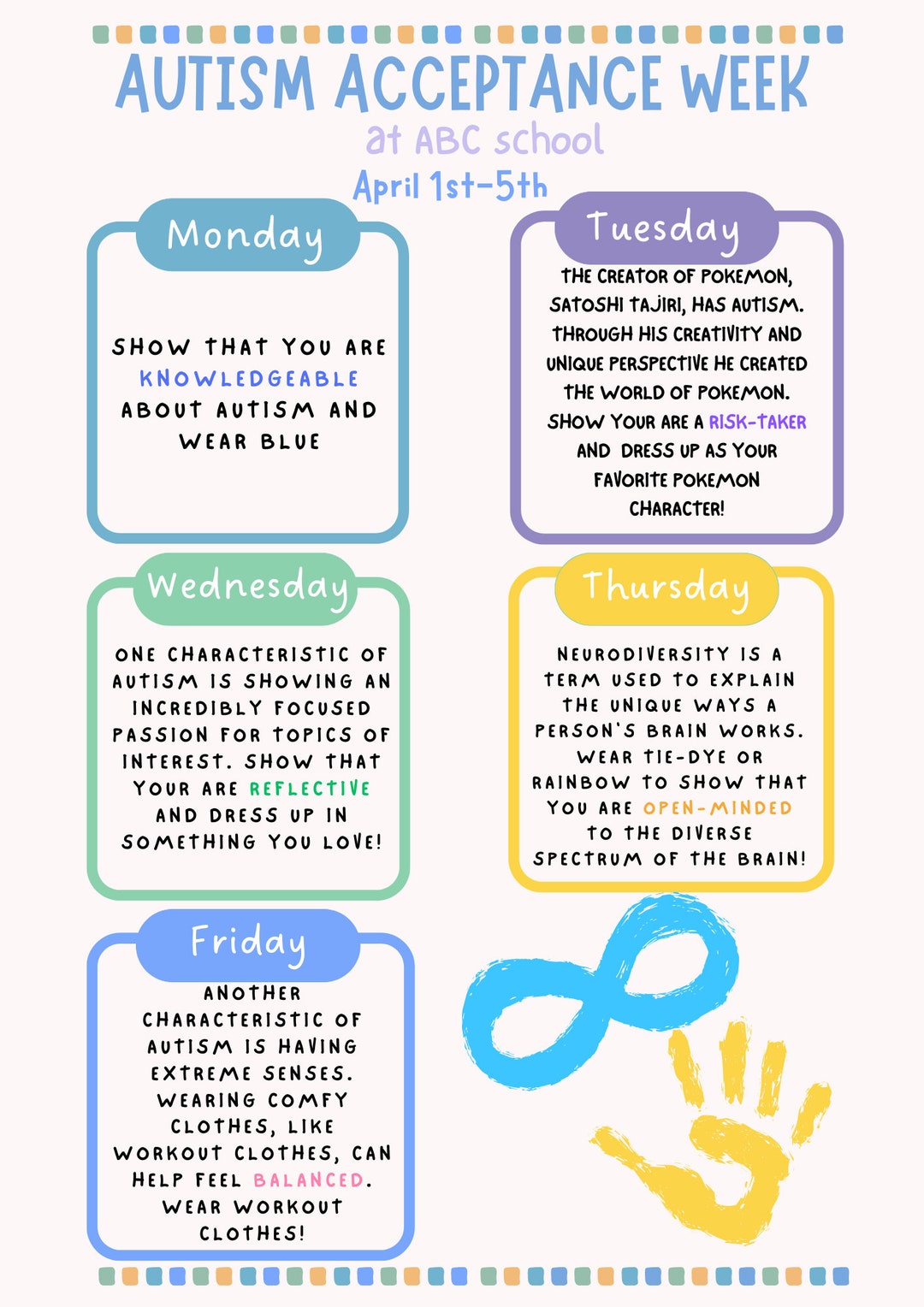 Autism Acceptance Week Flyer *canva* - Etsy