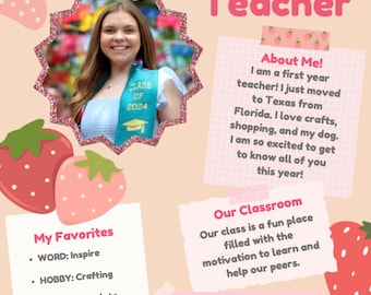 Pastel Meet the Teacher Editable canva - Etsy