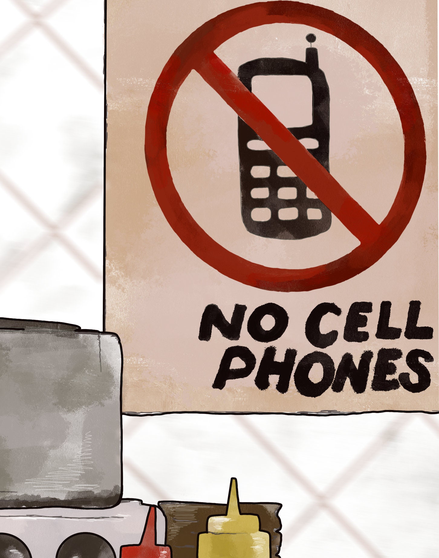 No Cell Phones Lukes Diner Gilmore Girls Fan Art Etsy