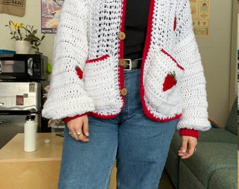Customizable Strawberry Cardigan - Etsy