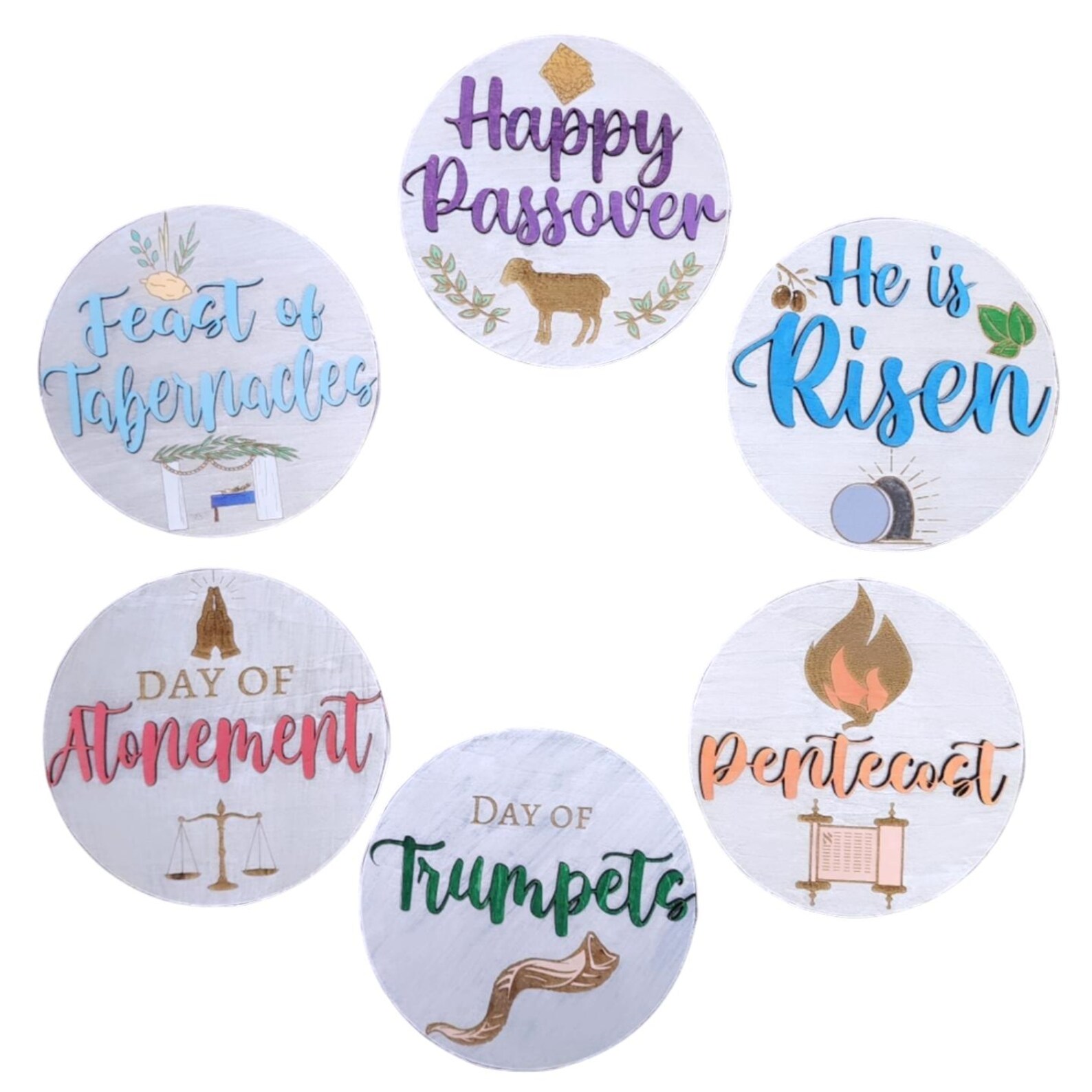 Feast Days Door Sign Replacement Discs: Hanukkah, Purim, Unleavened ...