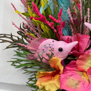 Tropical Front Door Wreath, Beach House Decor, Under Water Wreath ...