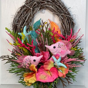Tropical Front Door Wreath, Beach House Decor, Under Water Wreath ...