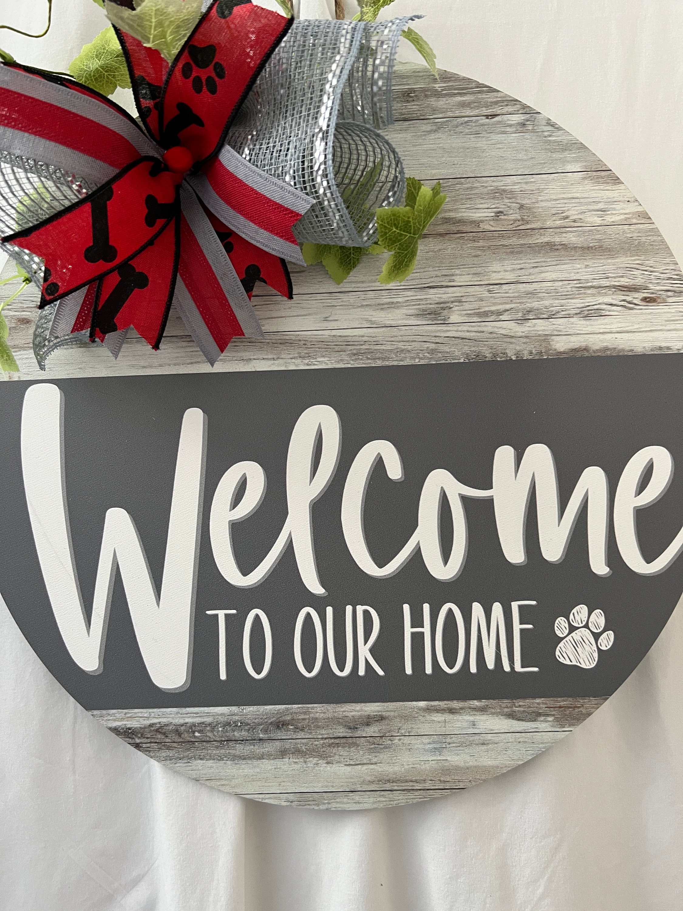 Wooden Door Hanger Welcome Pet Sign Year-round Door Decor - Etsy