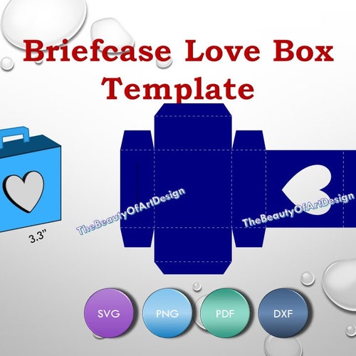 Briefcase Box Box With Handle Template SVG PDF 8.5x11 A4 - Etsy