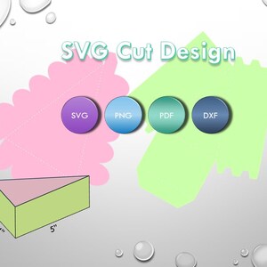 Cake Slice Box Template, Cake Slice Favor Box SVG, DXF, Png, PDF A4/ 8 ...